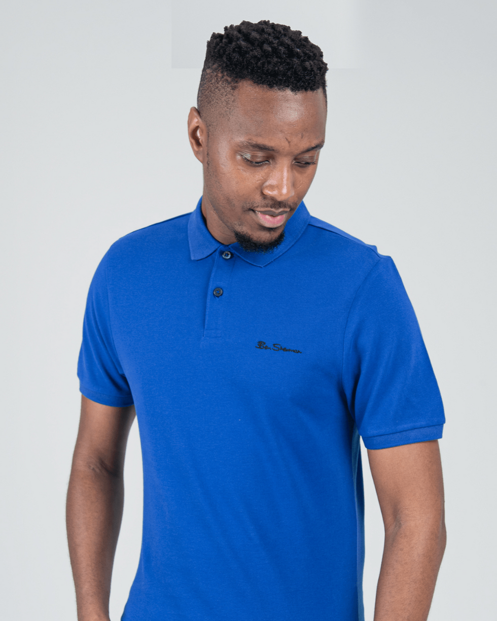 Ben Sherman Ben Polo | College Blue Pique Polo Shirt – Ben Sherman ...