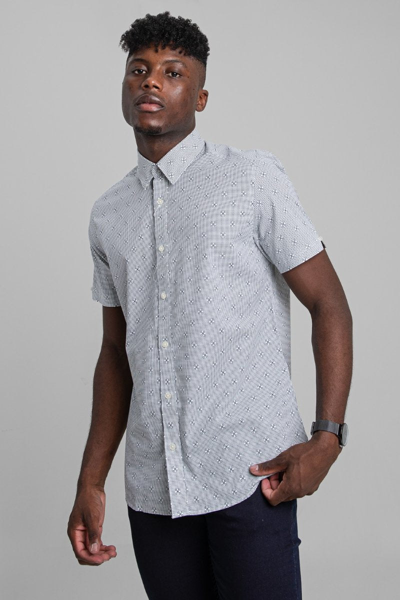 Men's Geo Tile Print Short Sleeve Shirt | Ben Sherman South Africa