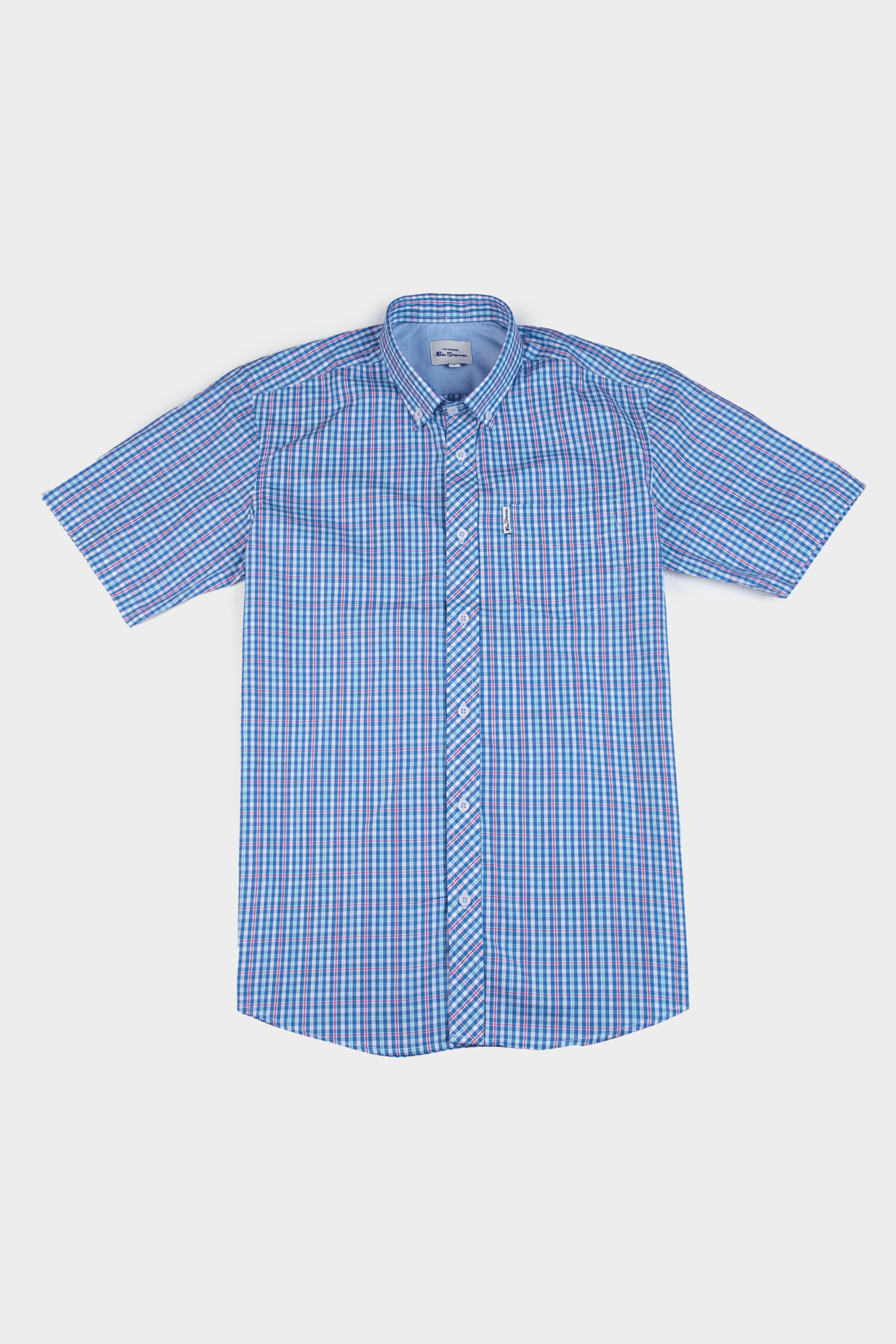 Ben Sherman Men's Blue Check Short Sleeve Shirt | South Africa – Ben ...