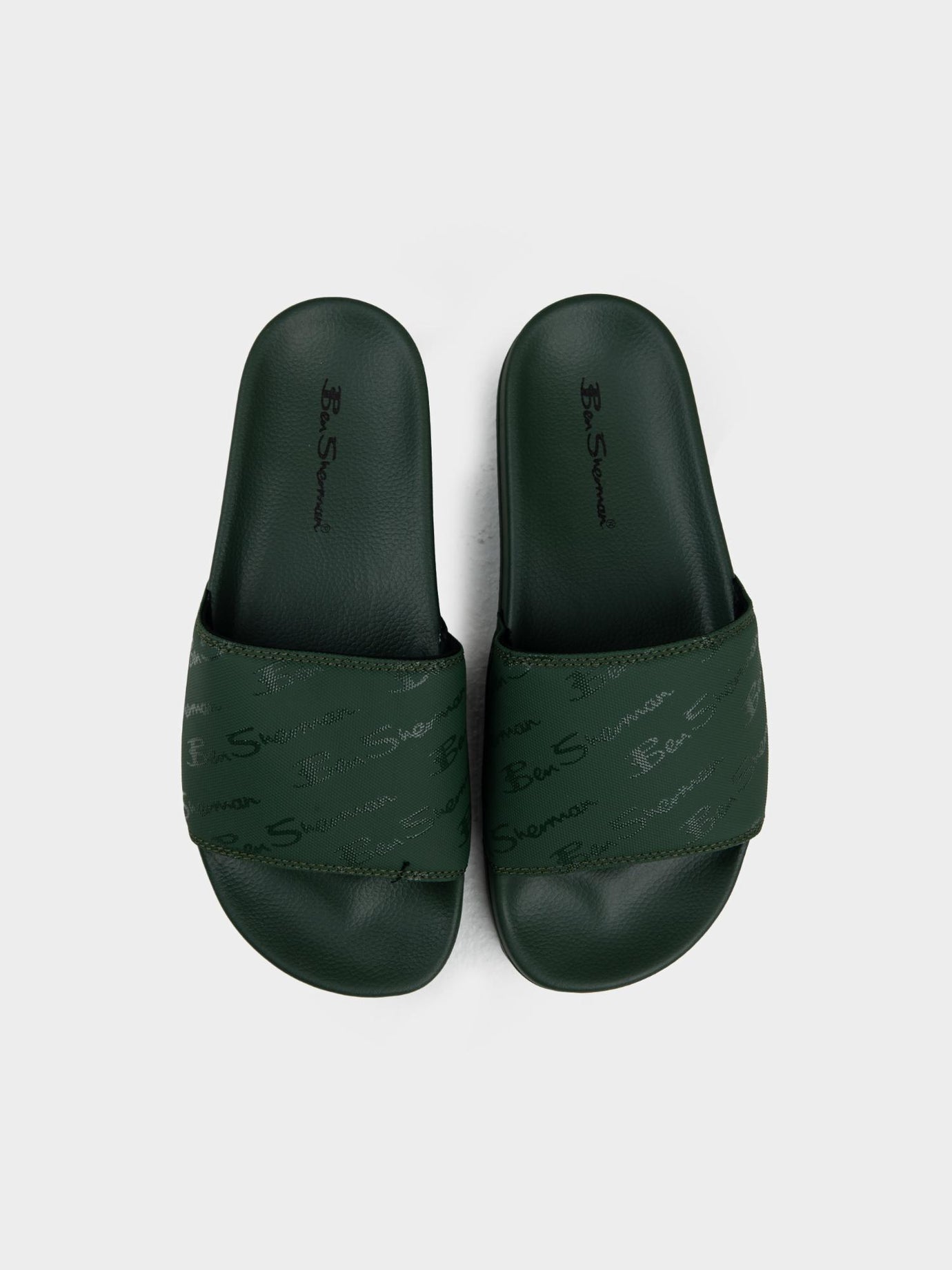 Ben Sherman All Over Print Slides - Olive | Men's Sandals – Ben Sherman ...