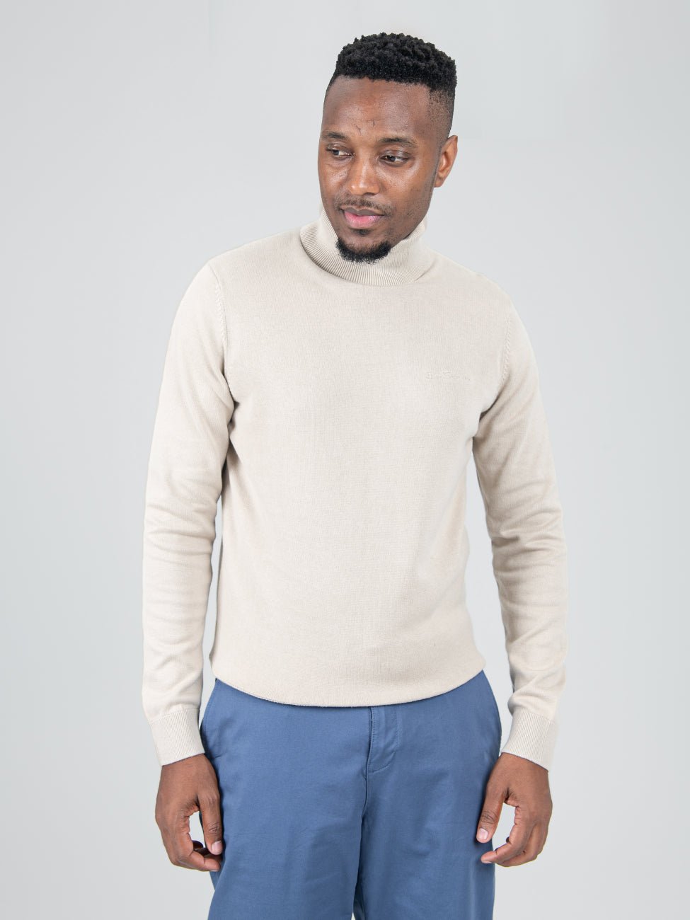 Ben Sherman Roll Neck Knit in Sustained Grey | Men's Knitwear – Ben ...