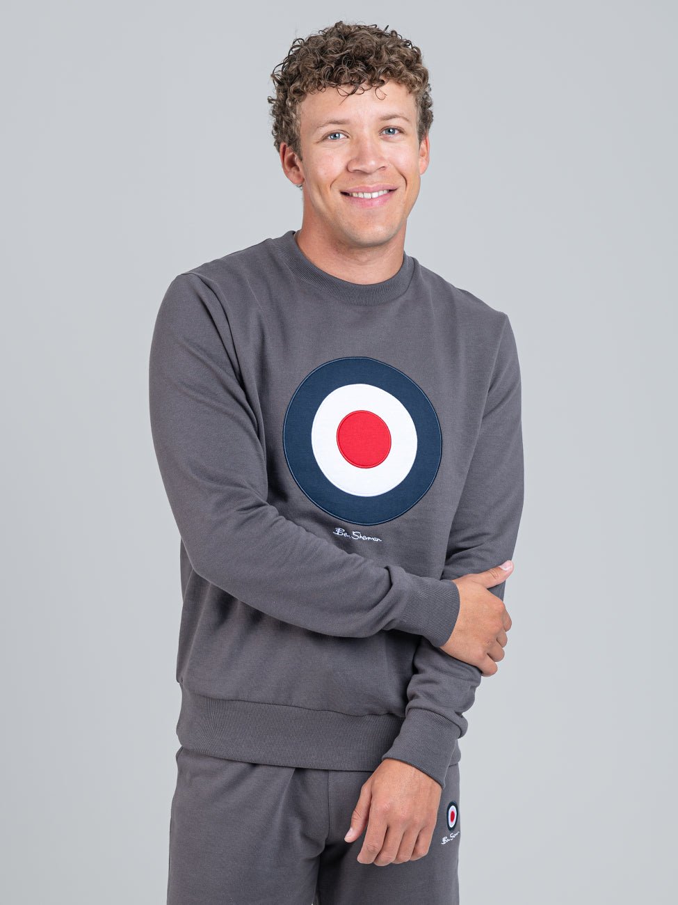 Ben Sherman Target EMB Crew Fleece - Astro Dust | Ben Sherman South Africa